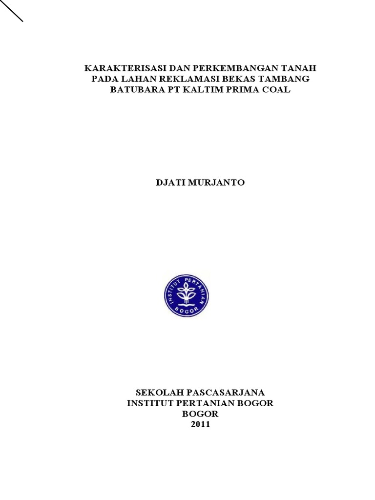 Oke Karakterisasi Tanah Reklamasi PT - KPC | PDF | Physical Geography ...