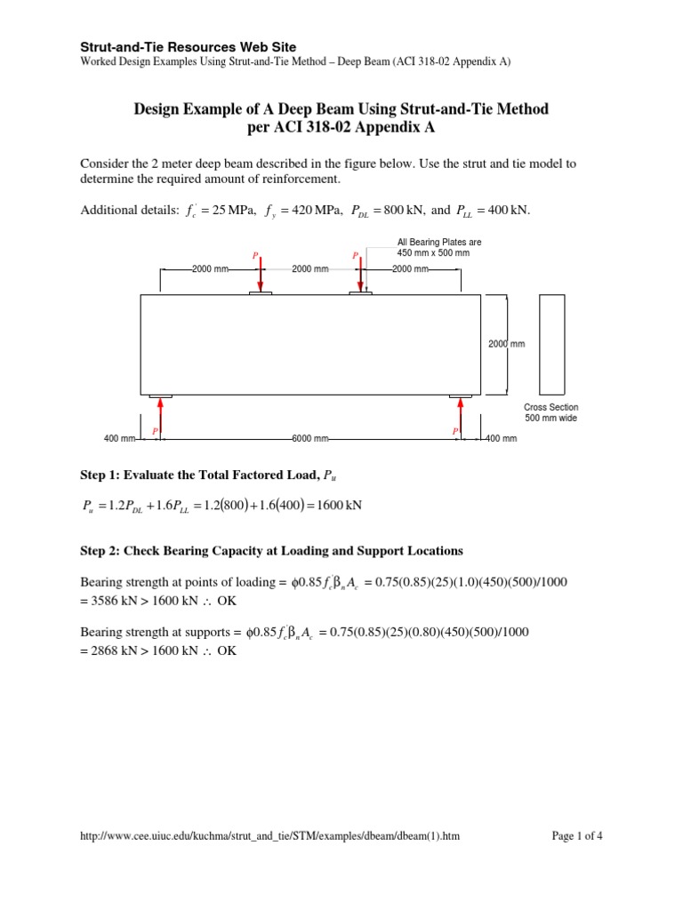 Strut and Tie Sample 01 | PDF | Beam (Structure) | Mechanical Engineering