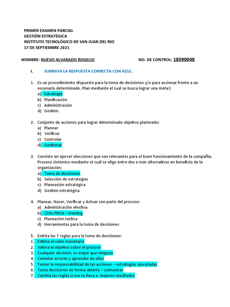 Primer Examen Parcial Ge | Descargar gratis PDF | Planificación | Toma ... Primer Examen Parcial Ge | Descargar gratis PDF | Planificación | Toma ...
