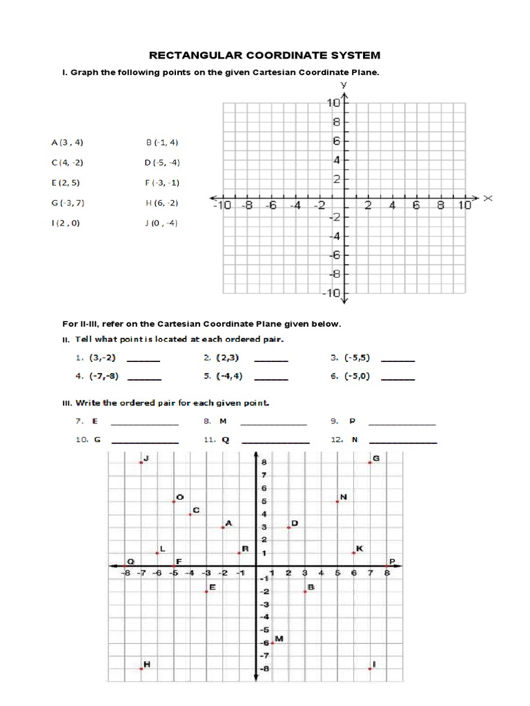 Rectangular Coordinate System | PDF