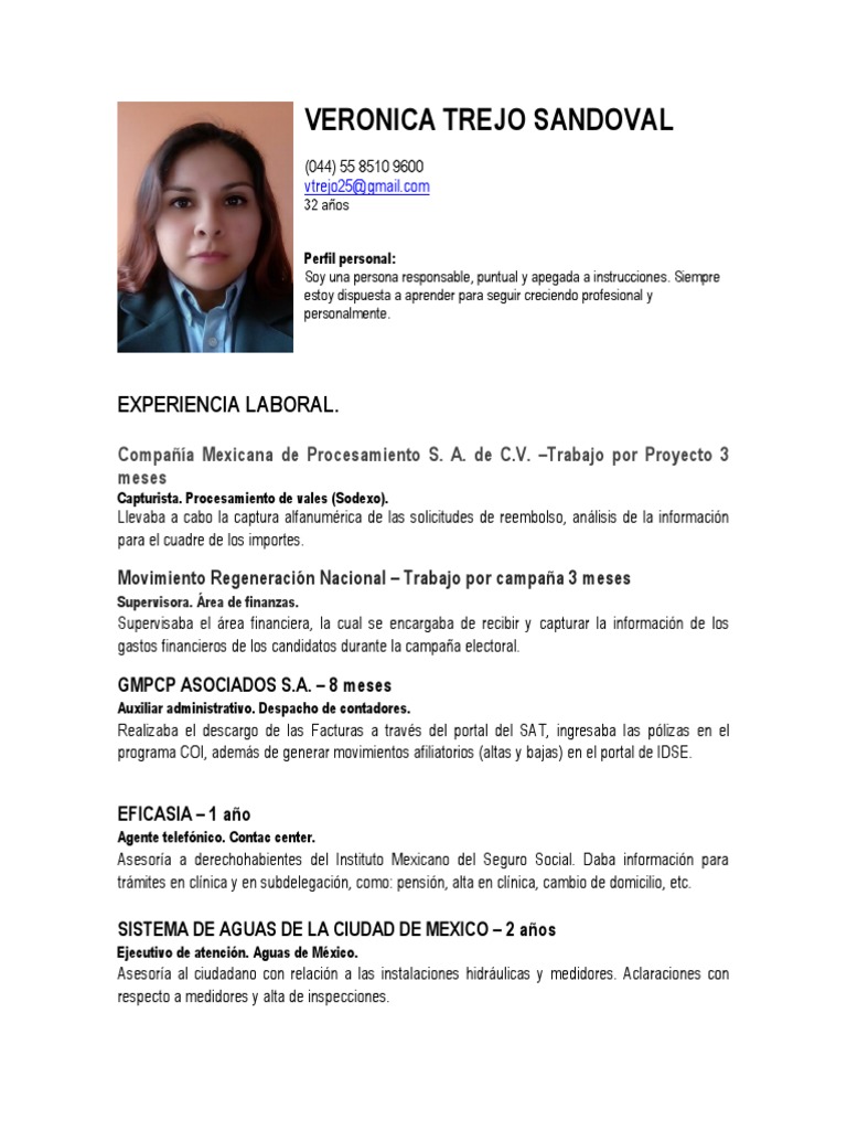 CV Veronica Trejo Sandoval | PDF