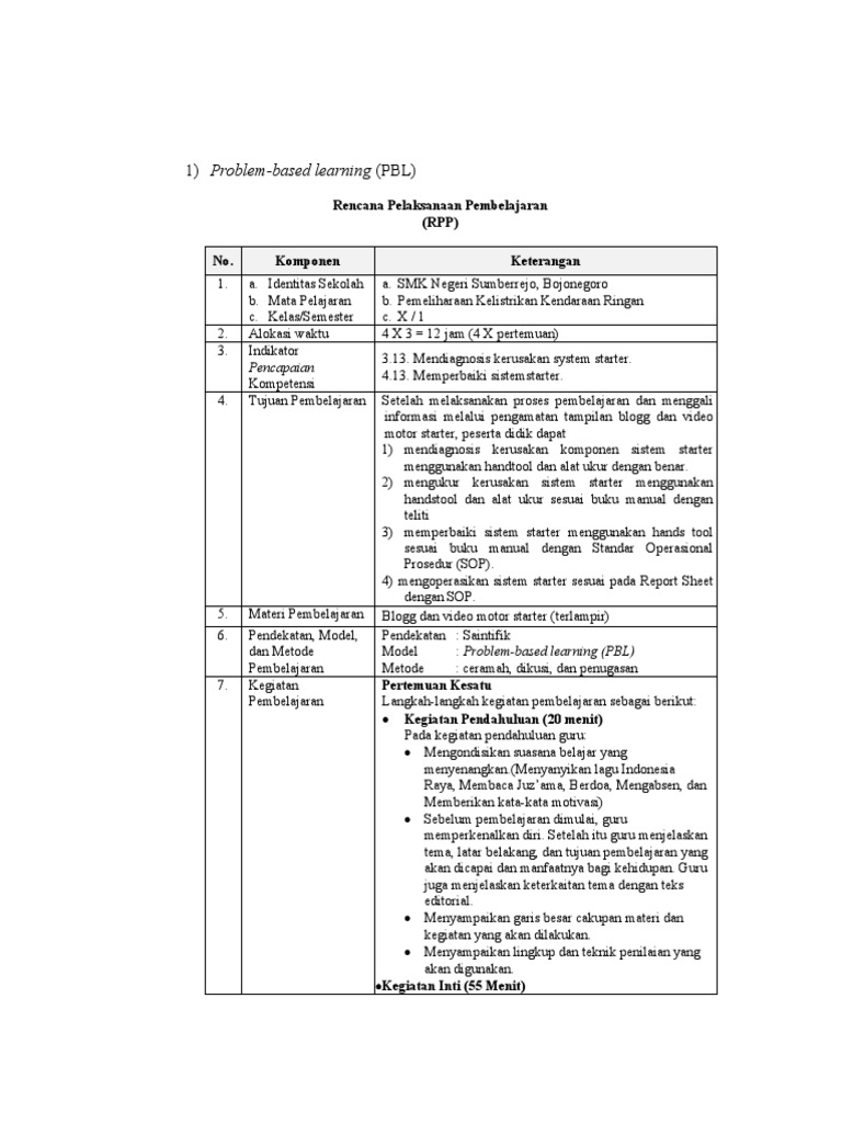Contoh Format (RPP) | PDF | Karier & Perkembangan