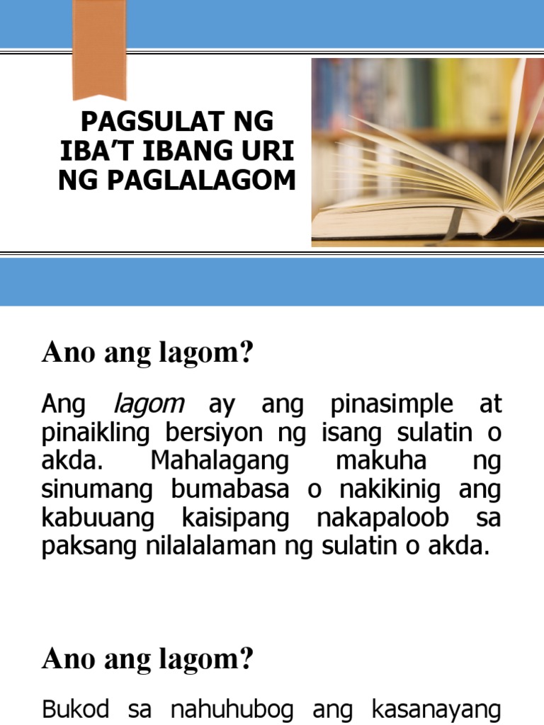 Ibat Ibang Uri NG Paglalagom | PDF