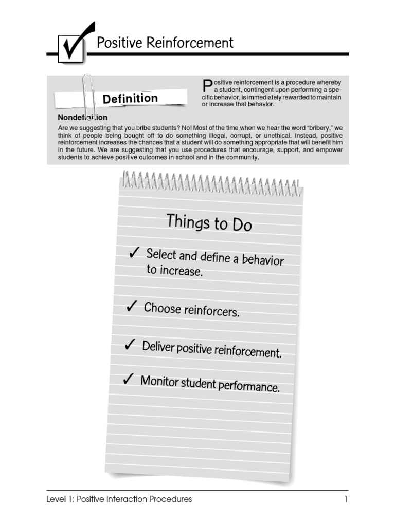 Positive Reinforcement | PDF | Reinforcement | Psychological Concepts