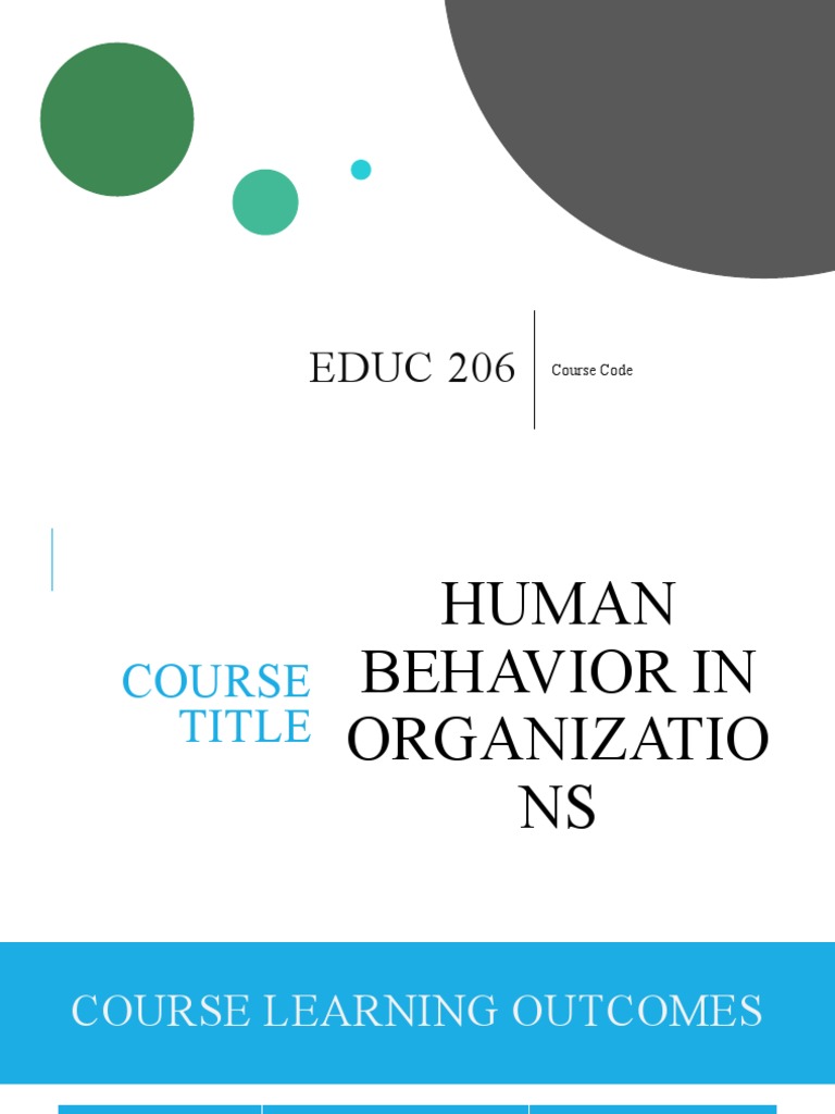 EDUC 206 Course Syllabus | PDF | Leadership | Leadership