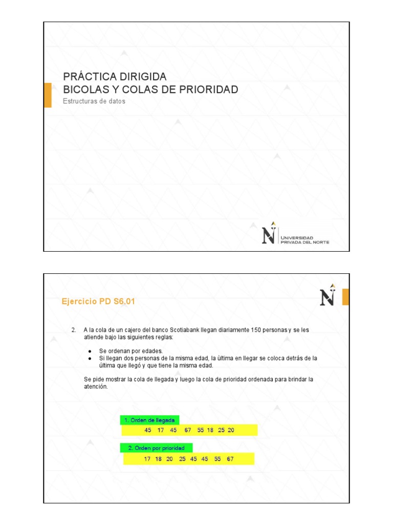 EDT 0603 PD - Bicolas y Colas de Prioridad - Ejercicios | PDF