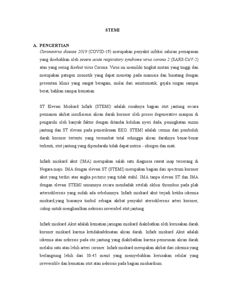 STEMI: Penyebab, Gejala, dan Penanganan | PDF