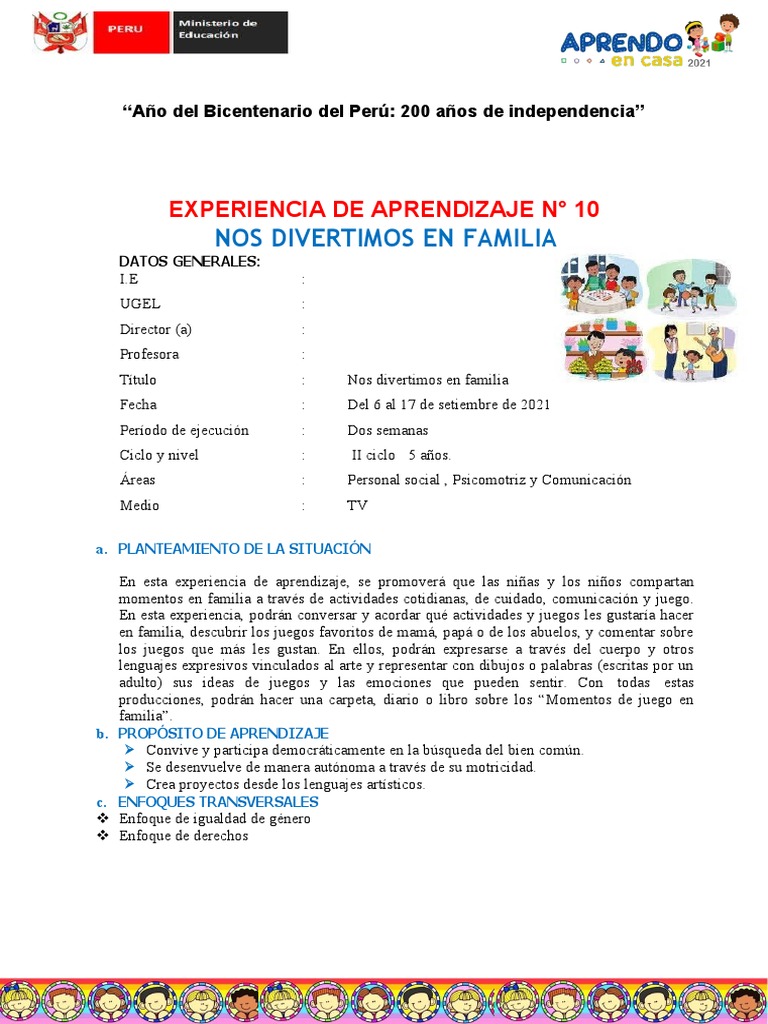 Momentos de Juego en Familia | PDF | Aprendizaje | Las emociones