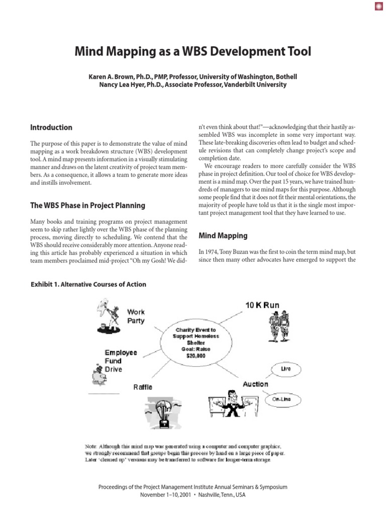 Mind Mapping As A Wbs Development Tool | PDF | Mind | Creativity