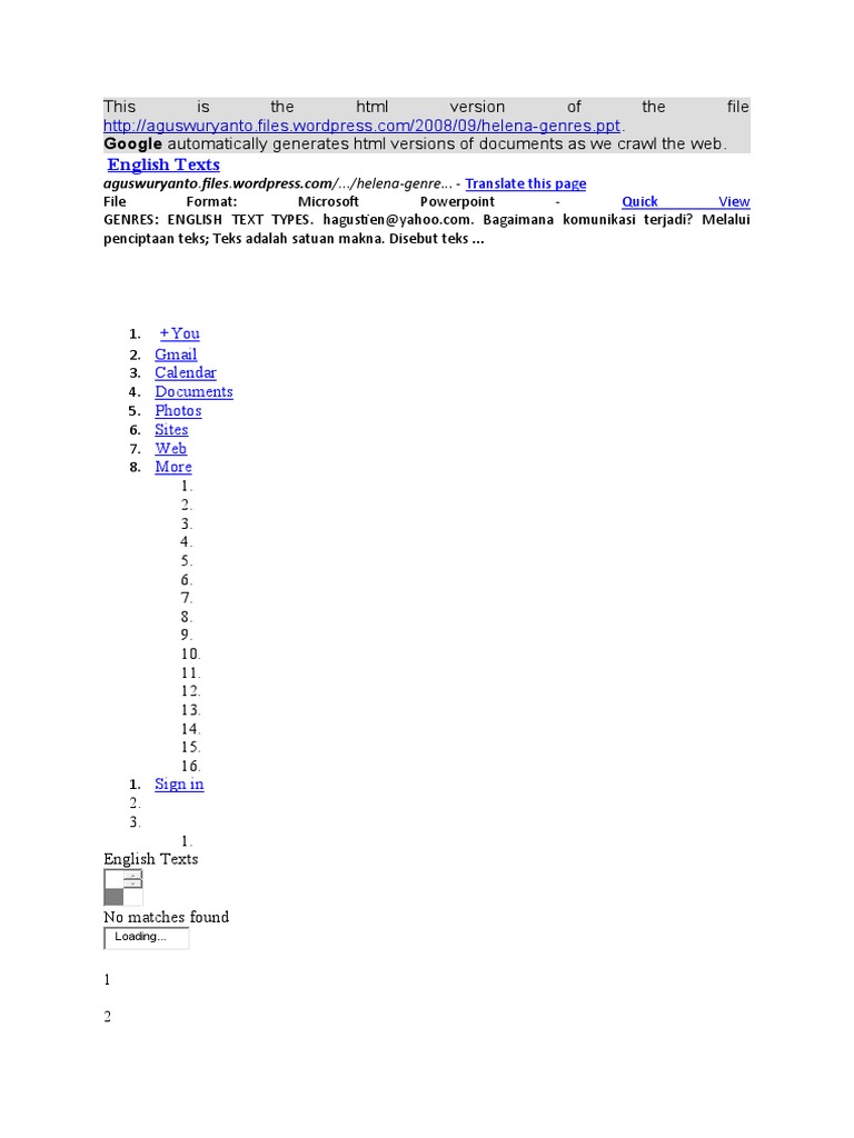 Genres English Text | PDF