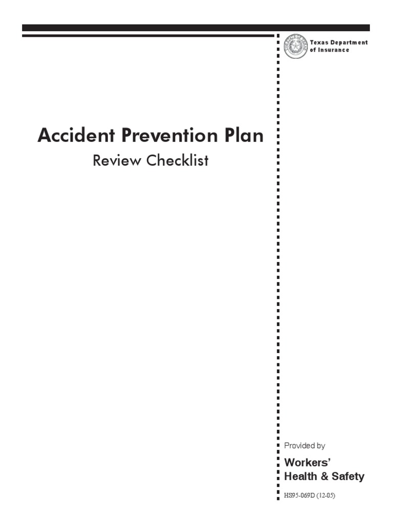 Accident Prevention Plan: Review Checklist | PDF | Occupational Safety ...
