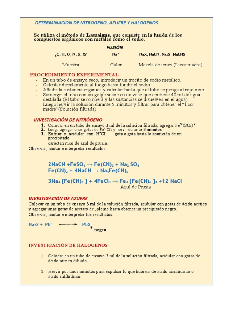 Método Lassaigne | PDF