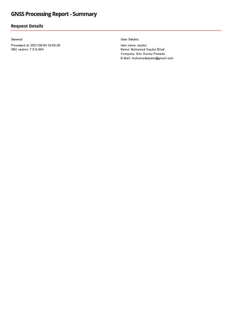 GNSS Processing Report CP | PDF | Global Positioning System | Latitude
