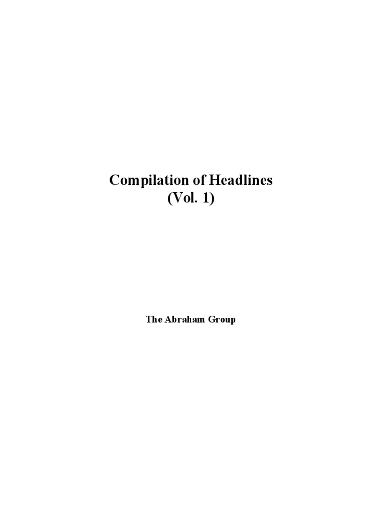 Compilation of Headlines (Vol. 1) : The Abraham Group | PDF | Donald ...