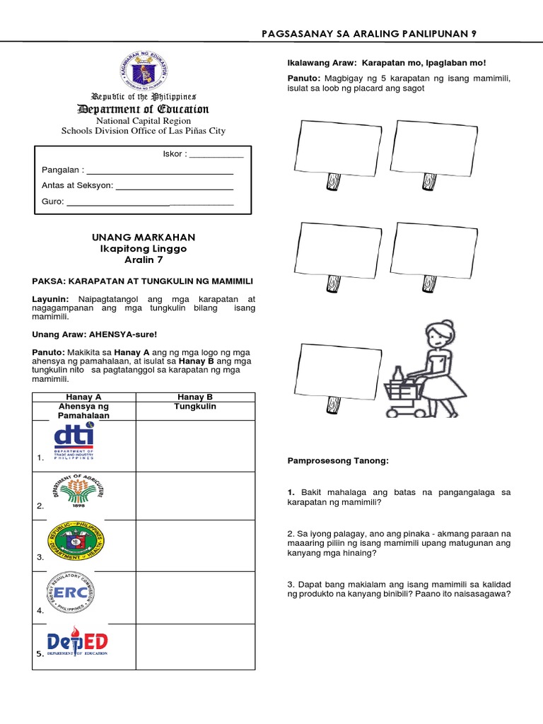 Ap9 1ST-QTR Worksheet Week7 | PDF