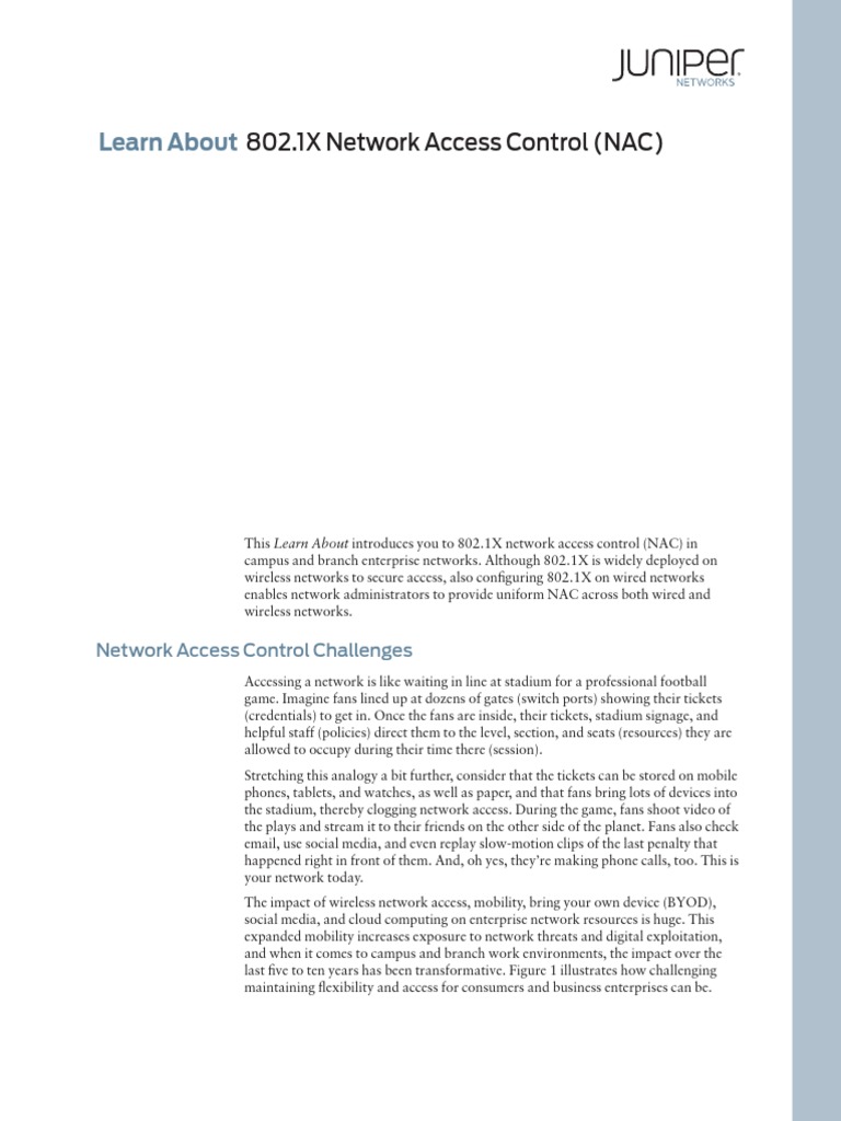 Learn About: 802.1X Network Access Control (NAC) | PDF | Radius ...