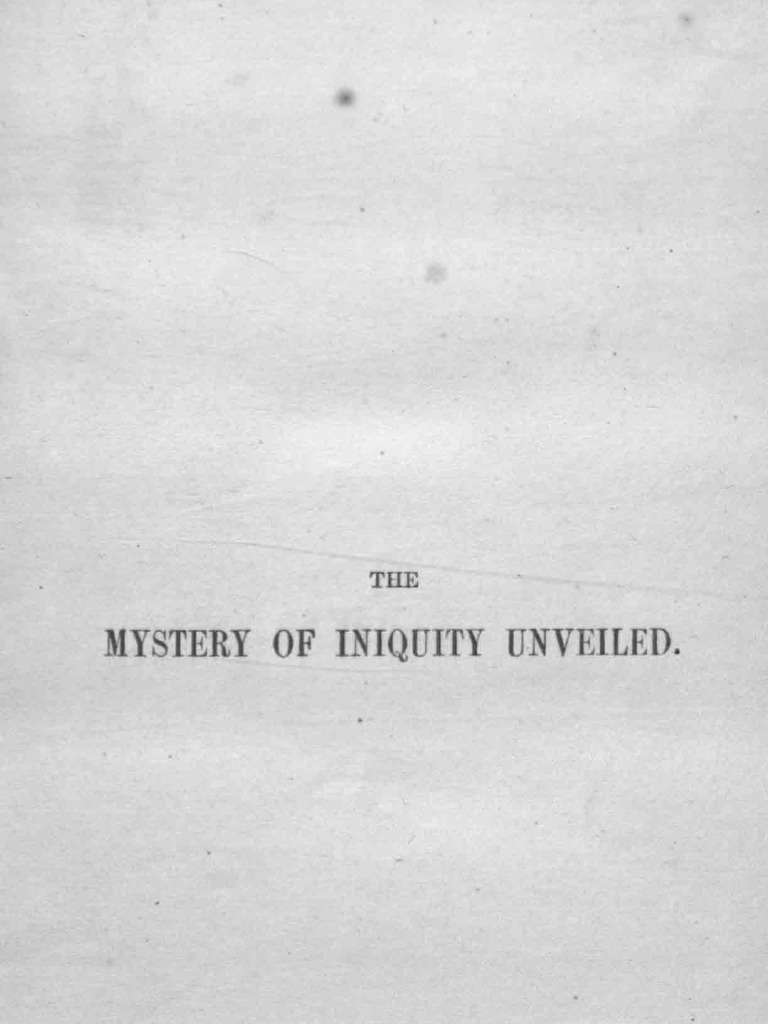 The Mystery of Iniquity Unveiled | PDF | Pope | Christian Church