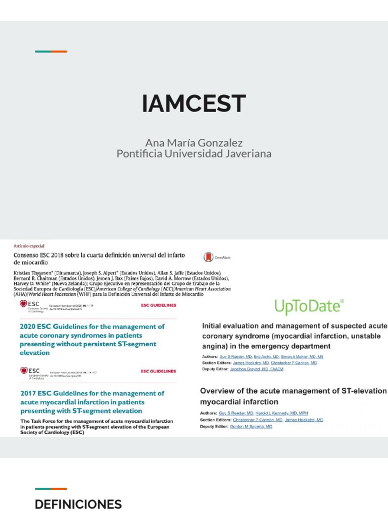 IAMCEST | PDF | Electrocardiografia | Infarto de miocardio