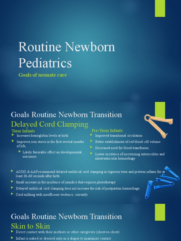 Routine Newborn Pediatrics: Goals of Neonate Care | PDF | Breastfeeding ...