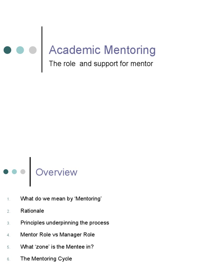 Academic Mentoring: The Role and Support For Mentor | PDF | Mentorship ...