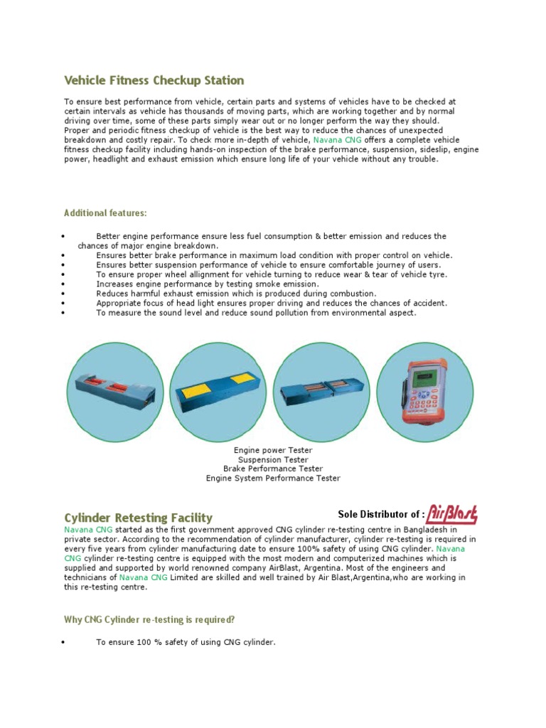 Vehicle Fitness Checkup Station | PDF | Vehicles | Exhaust Gas