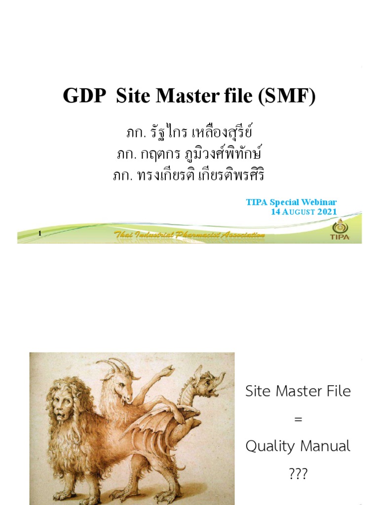 GDP Site Master File APBO Rev02 | PDF
