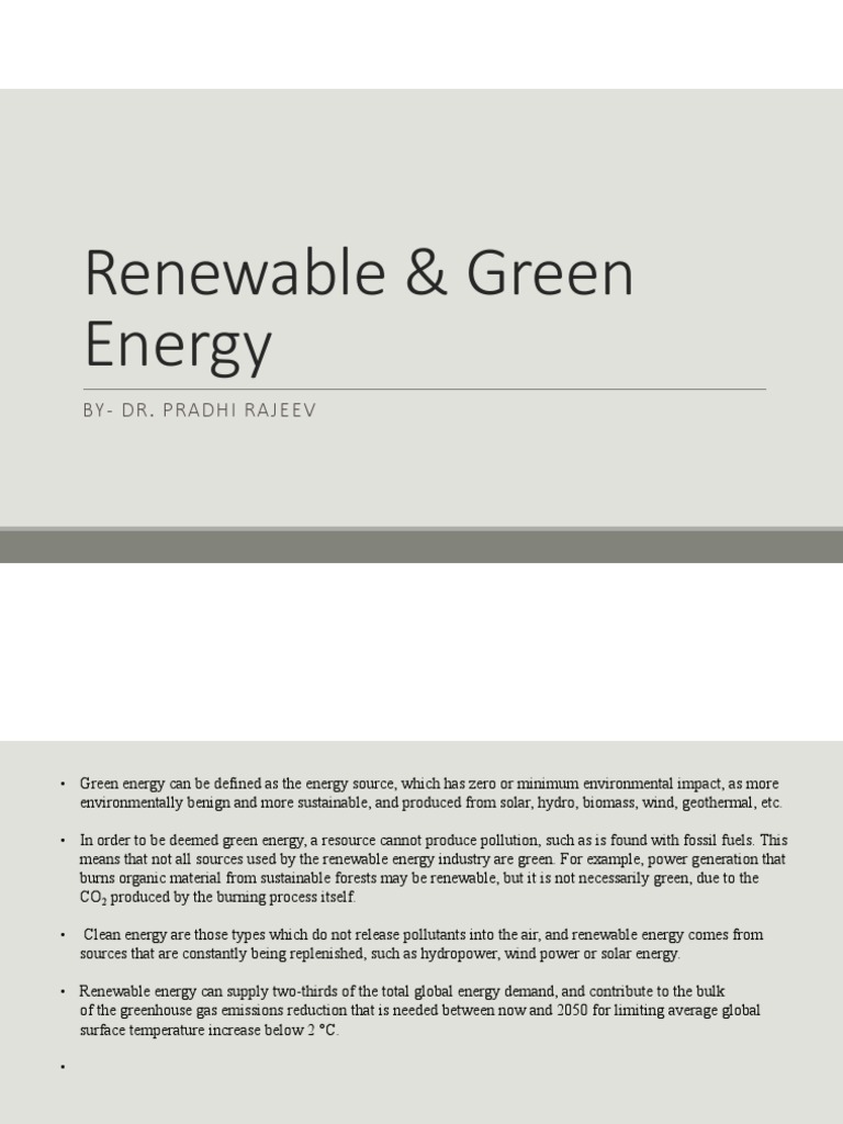 Green Energy Technology | PDF | Wind Power | Solar Power