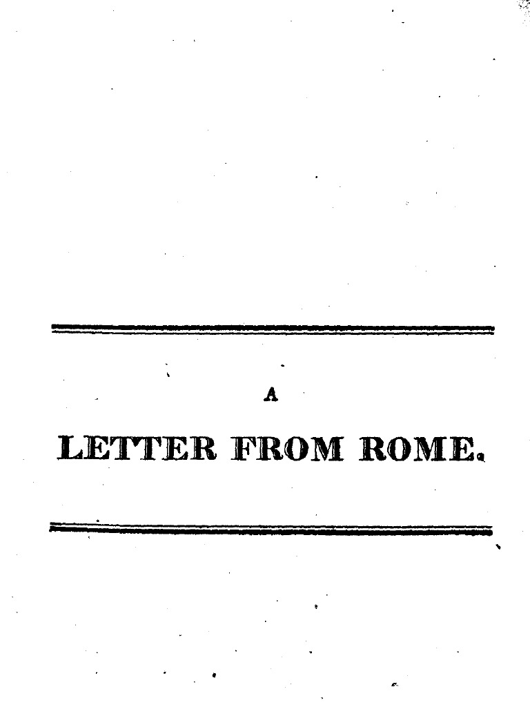 A Letter From Rome | Paganism | Altar