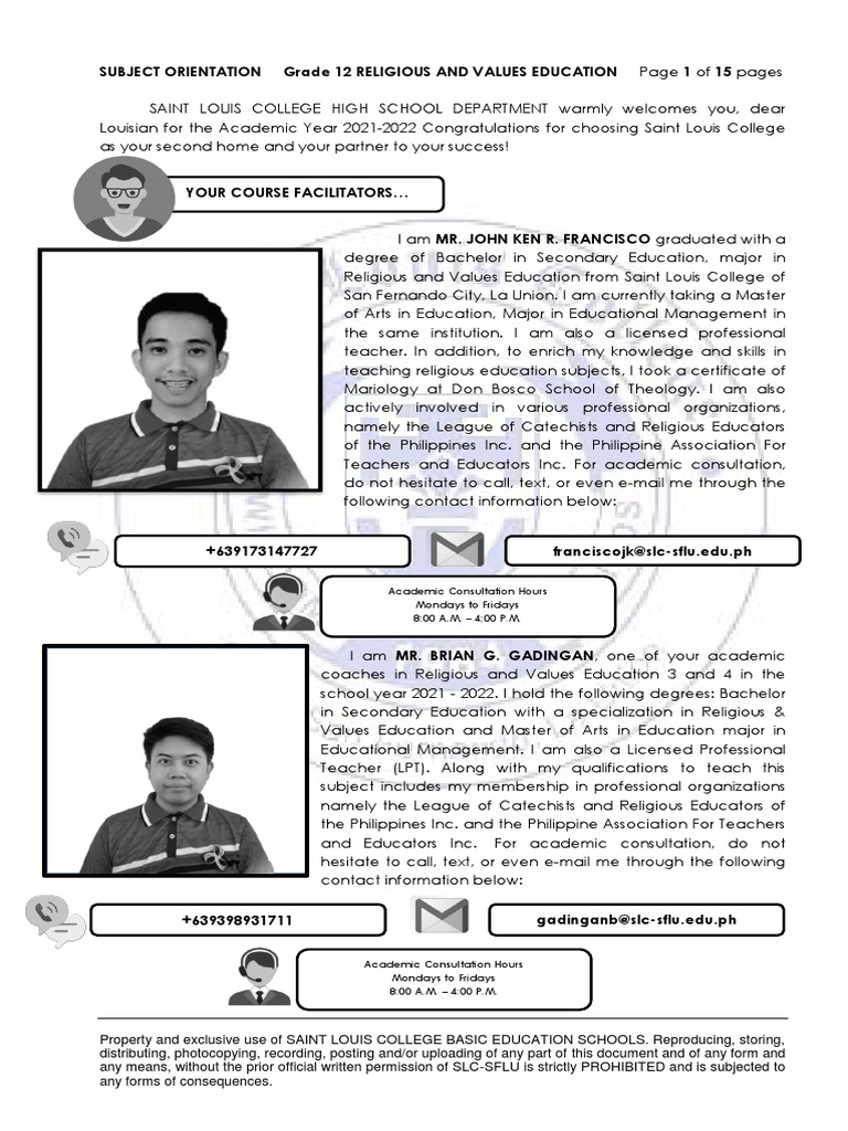 Approved Rve 3 Module 1 With Subject Orientation | PDF | Catholic ...