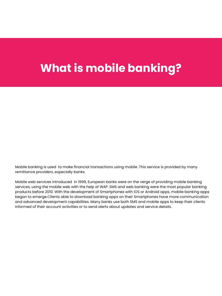 What Is Mobile Banking | PDF | Mobile Marketing | Mobile App