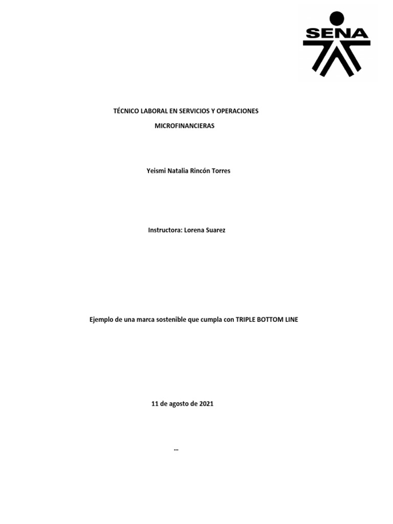 Sostenibilidad y Nestlé: Triple Bottom Line | PDF | Hacerse un nido ...