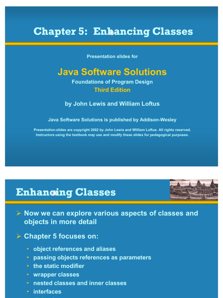 Java Software Solutions: by John Lewis and William Loftus | PDF | Class (Computer Programming ...