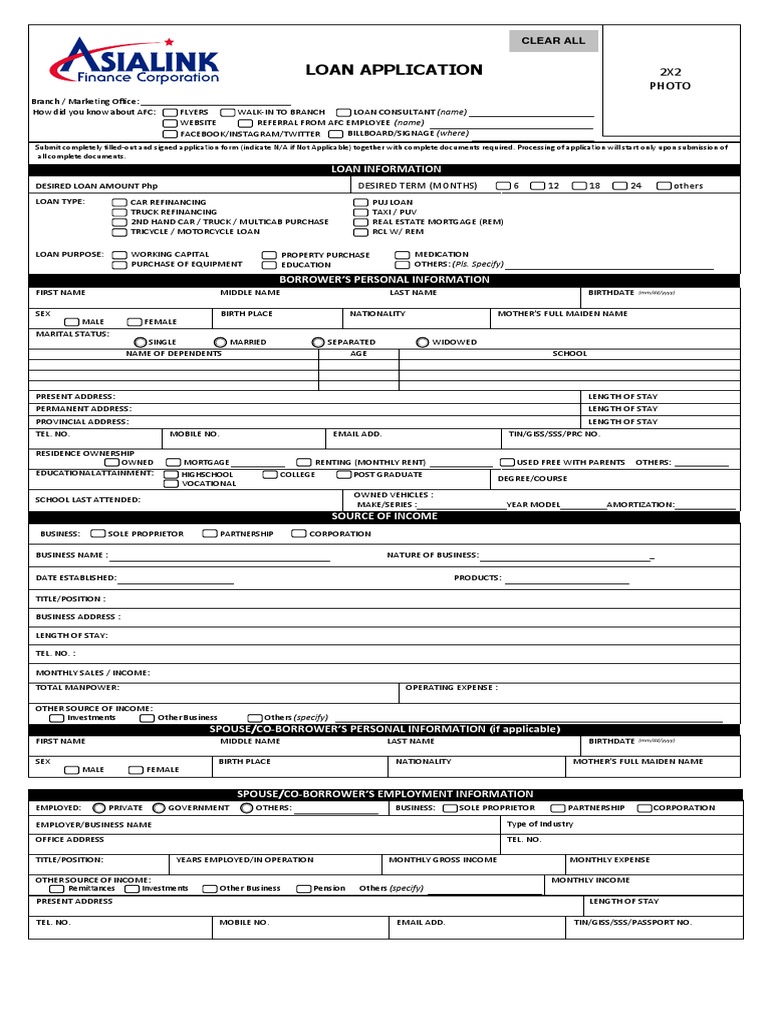 Asialink Finance Loan Application Guide | PDF | Loans | Privacy Policy