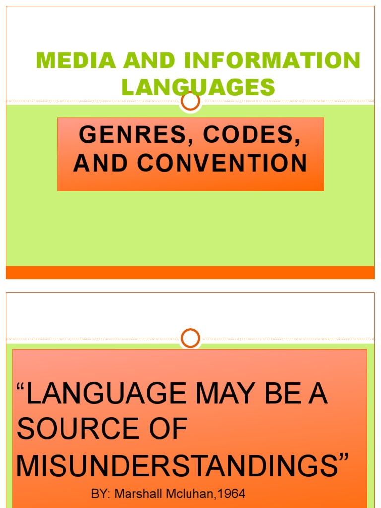 Media and Information Languages: Genres, Codes, and Convention | PDF