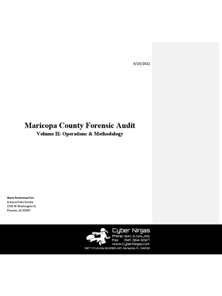 Maricopa County Forensic Audit: Methodology and Operations | PDF ...