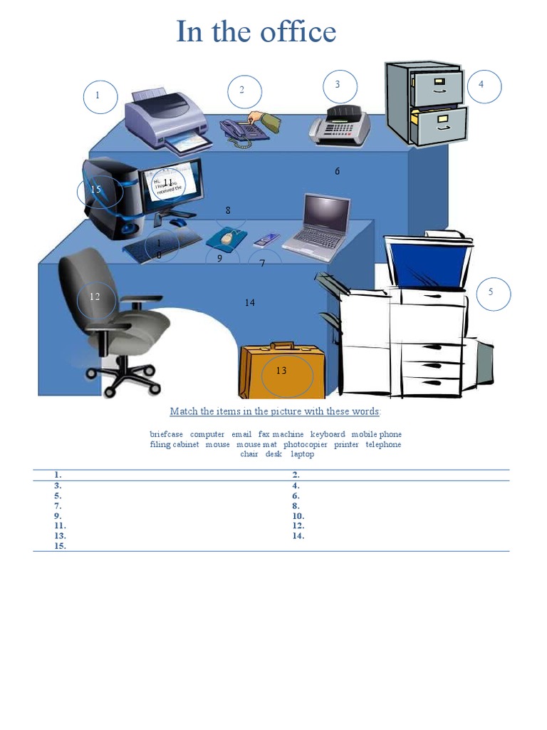 Briefcase Computer Email Fax Machine Keyboard Mobile Phone Filing ...