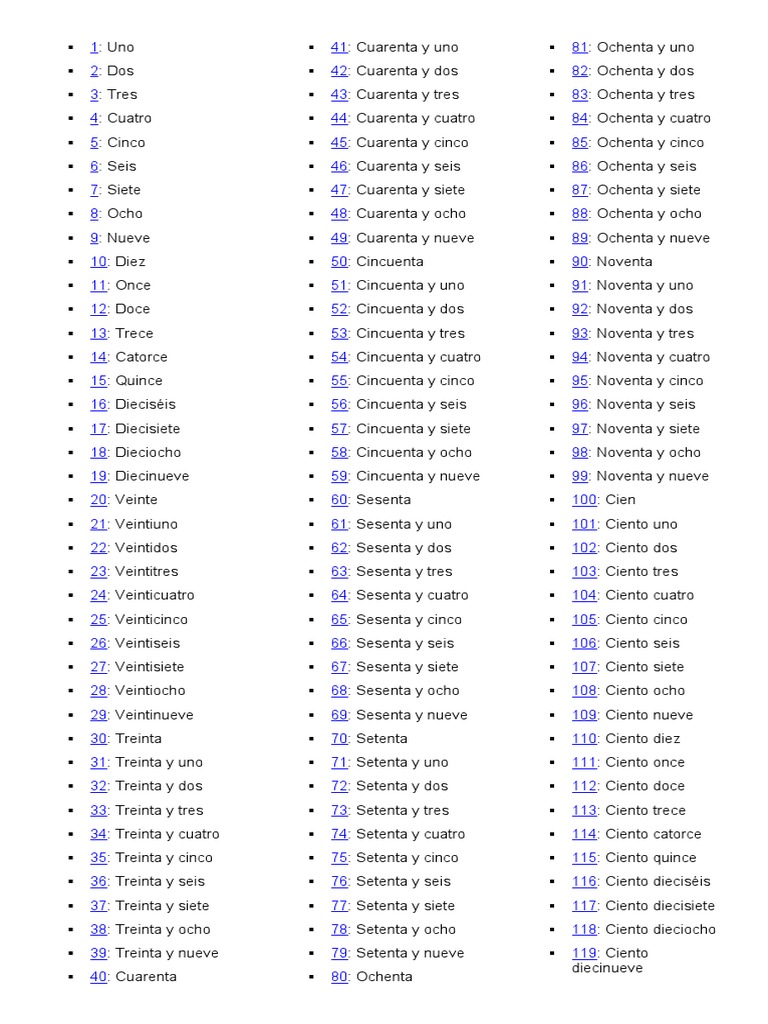 Números Del 1 A 1000 | PDF