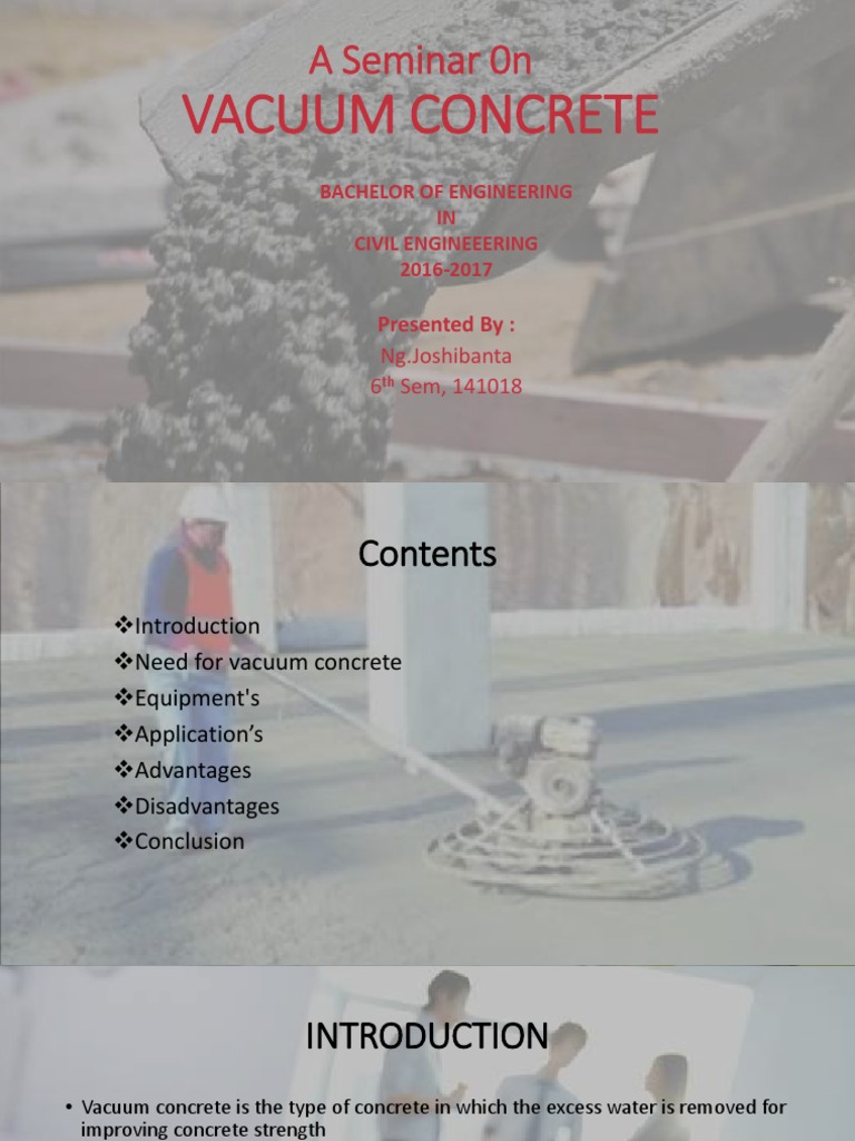 Vacuum Concrete | PDF | Concrete | Materials