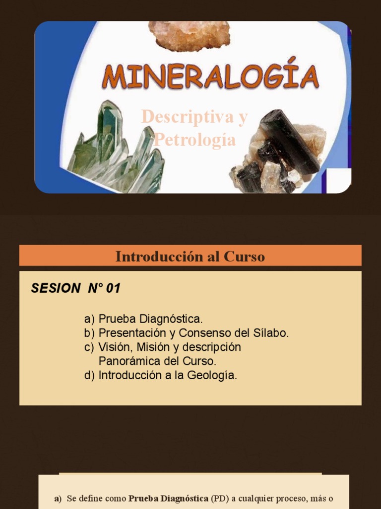 Sesion 1 Mineralogia Como Ciencia | PDF | Minerales | Cristalografía