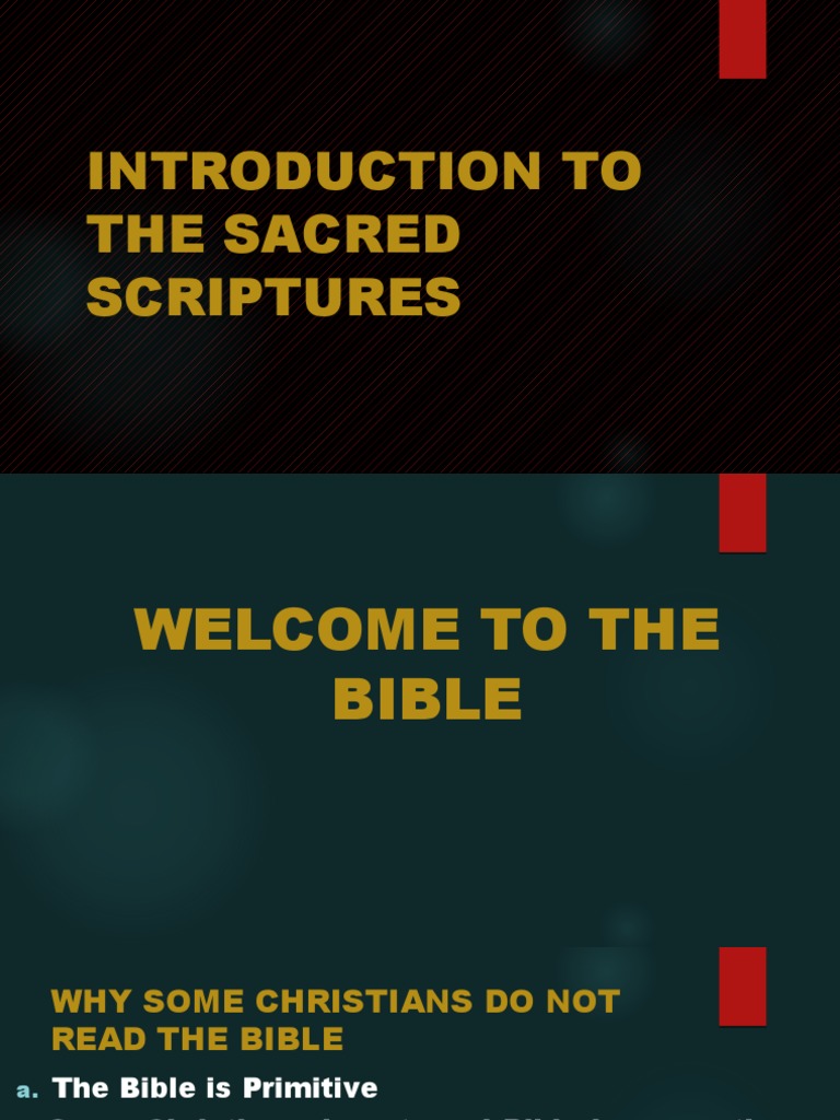 Introduction To The Sacred Scriptures | PDF | Septuagint | Biblical Canon