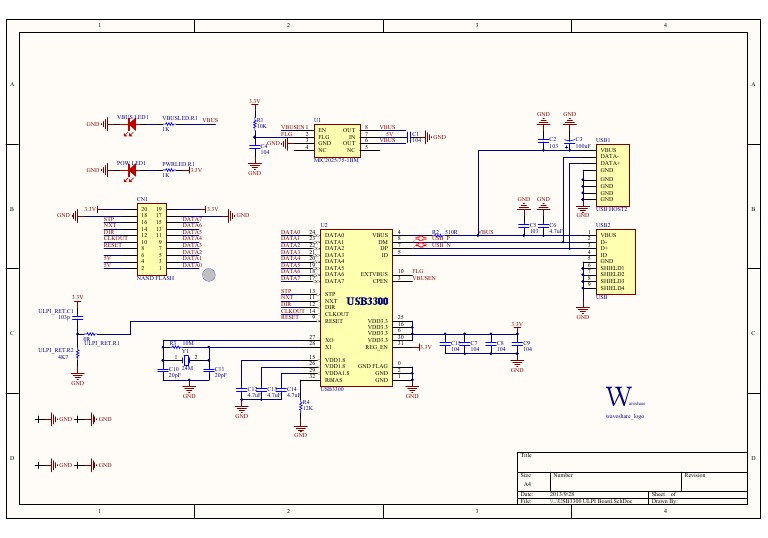 USB3300 ULPI Board Schematic Diagram | PDF