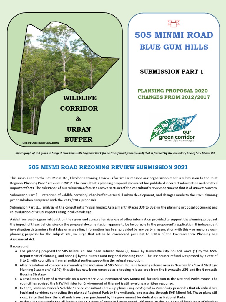 505 Minmi Road Submission Part I | PDF | Zoning | Natural Environment