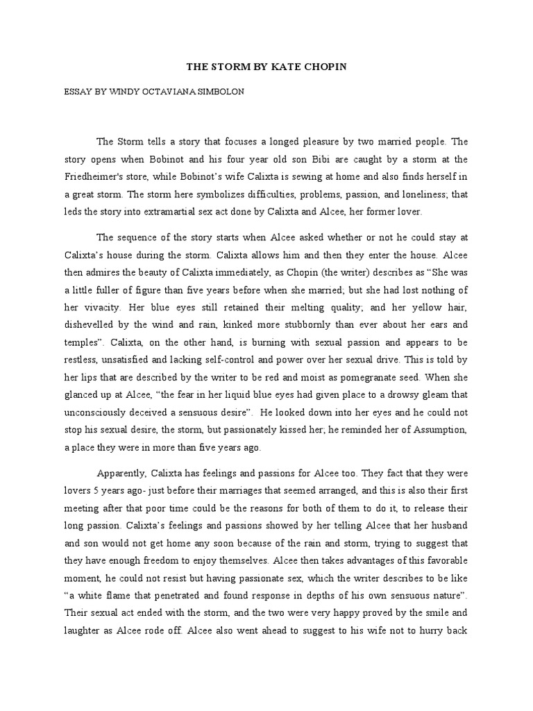 The Storm Essay by Windy Octaviana Simbolon | PDF | Marriage | Passion ...