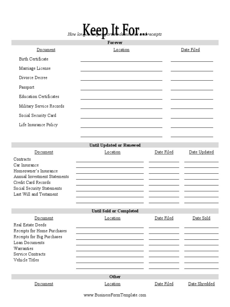 How Long To Keep Important Documents and Receipts: Forever | PDF | Law