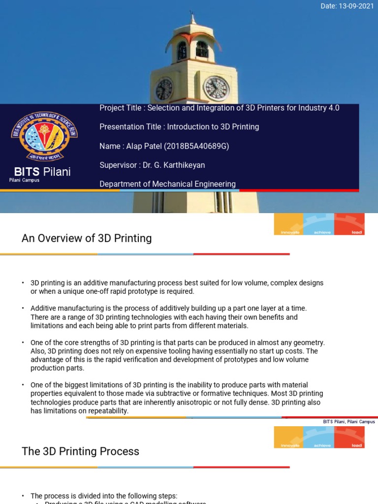 Introduction To 3D Printing | PDF | 3 D Printing | 3 D Computer Graphics