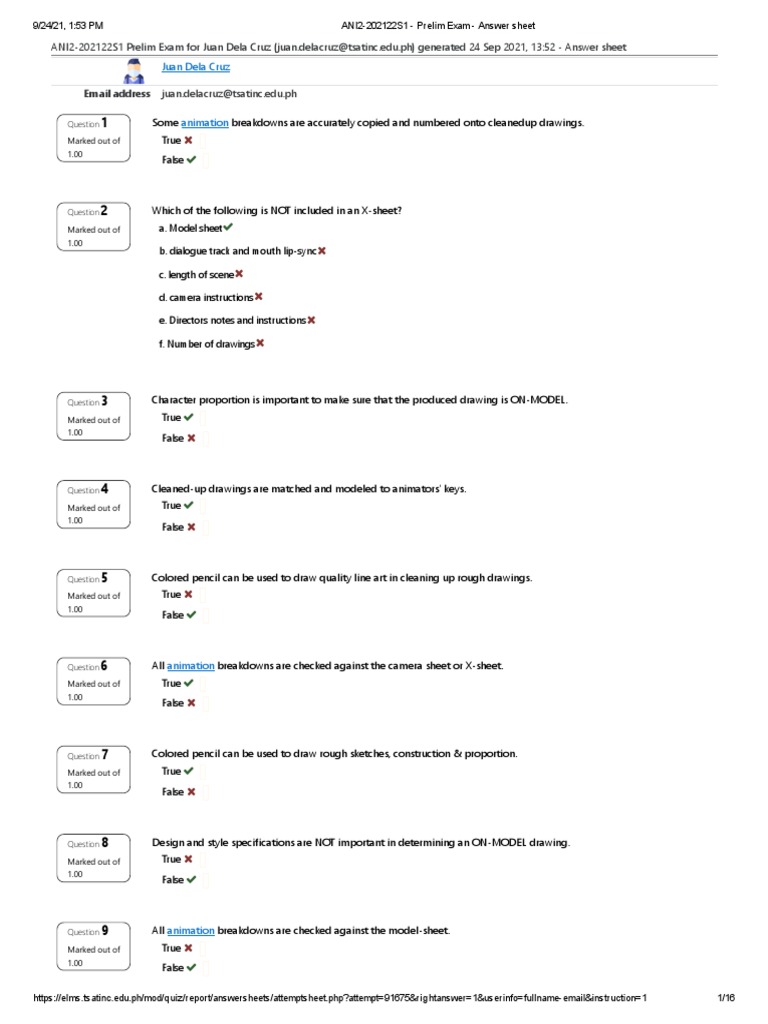 Animation Prelim Exam Sheet | PDF | Animation | 3 D Computer Graphics