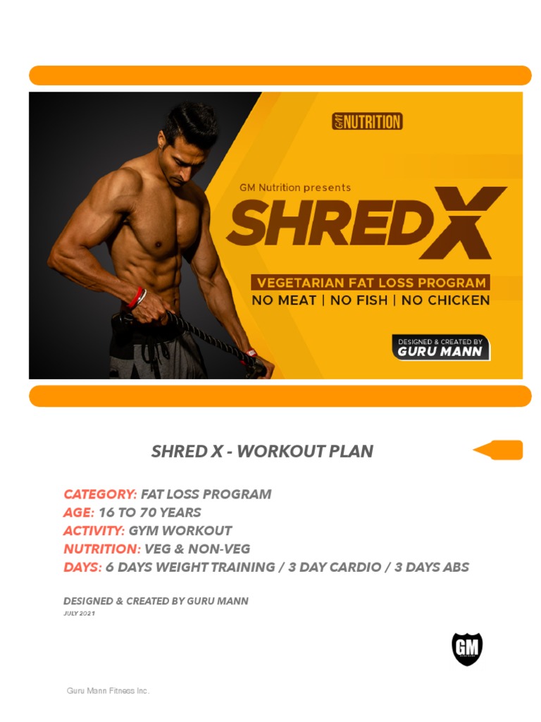 Shred X - Workout Plan | PDF | Hobbies | Weight Training