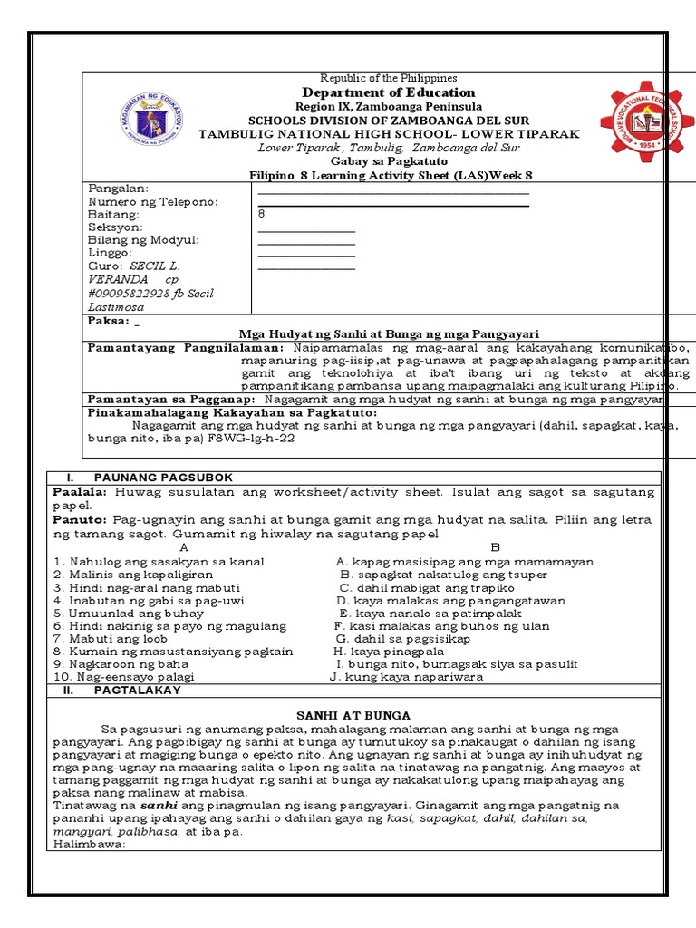 LAS FIL.8 Q1 MODULE 8new | PDF