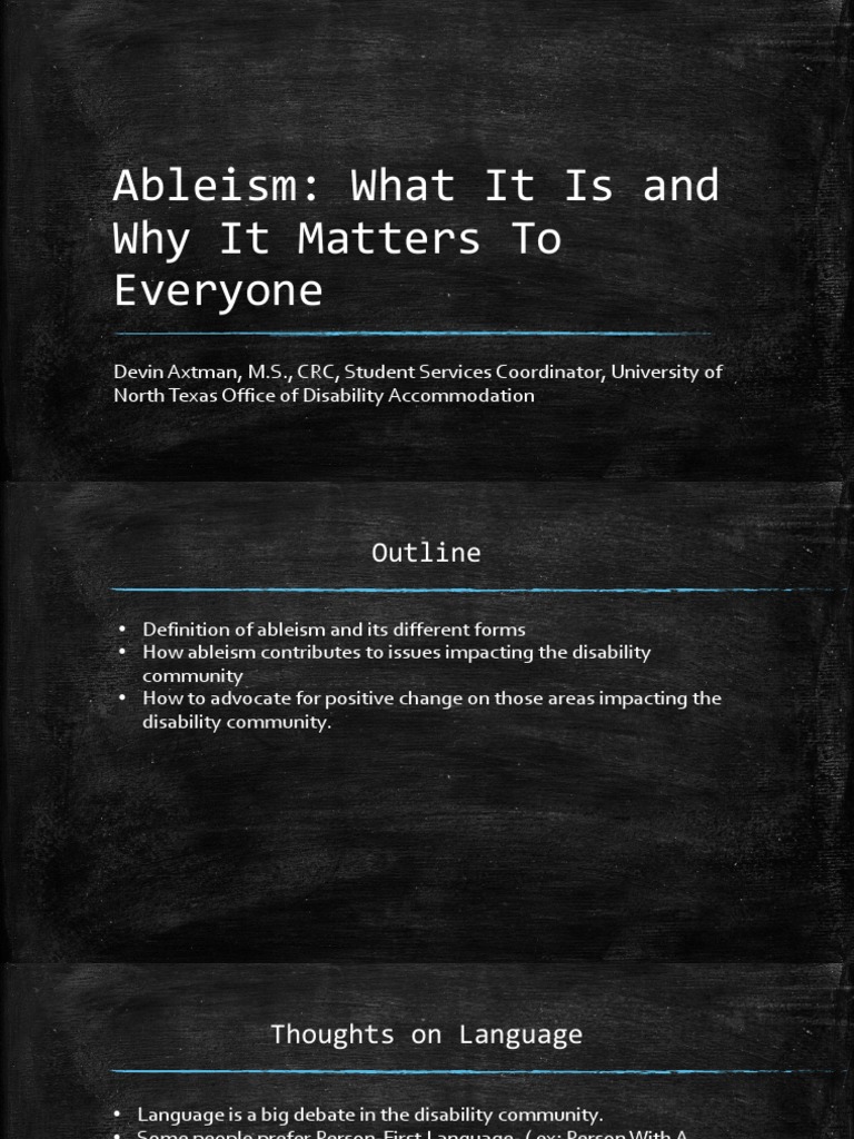 Ableism - What It Is and Why It Matters To Everyone | PDF | Disability ...