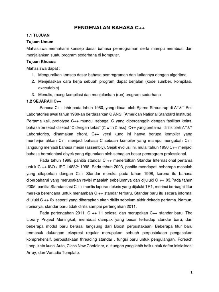 Pengenalan - Struktur Dasar - Operasi Dasar Input Dan Output Bahasa C++ | PDF